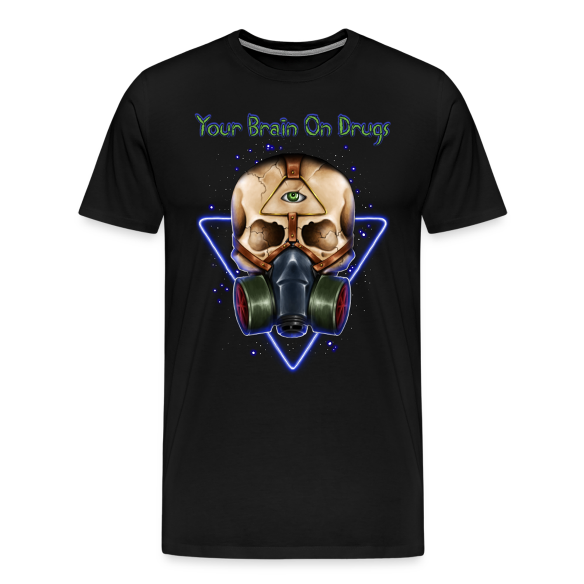 Your Brain On Drugs – Gas Mask Tee – My Name Is Costas